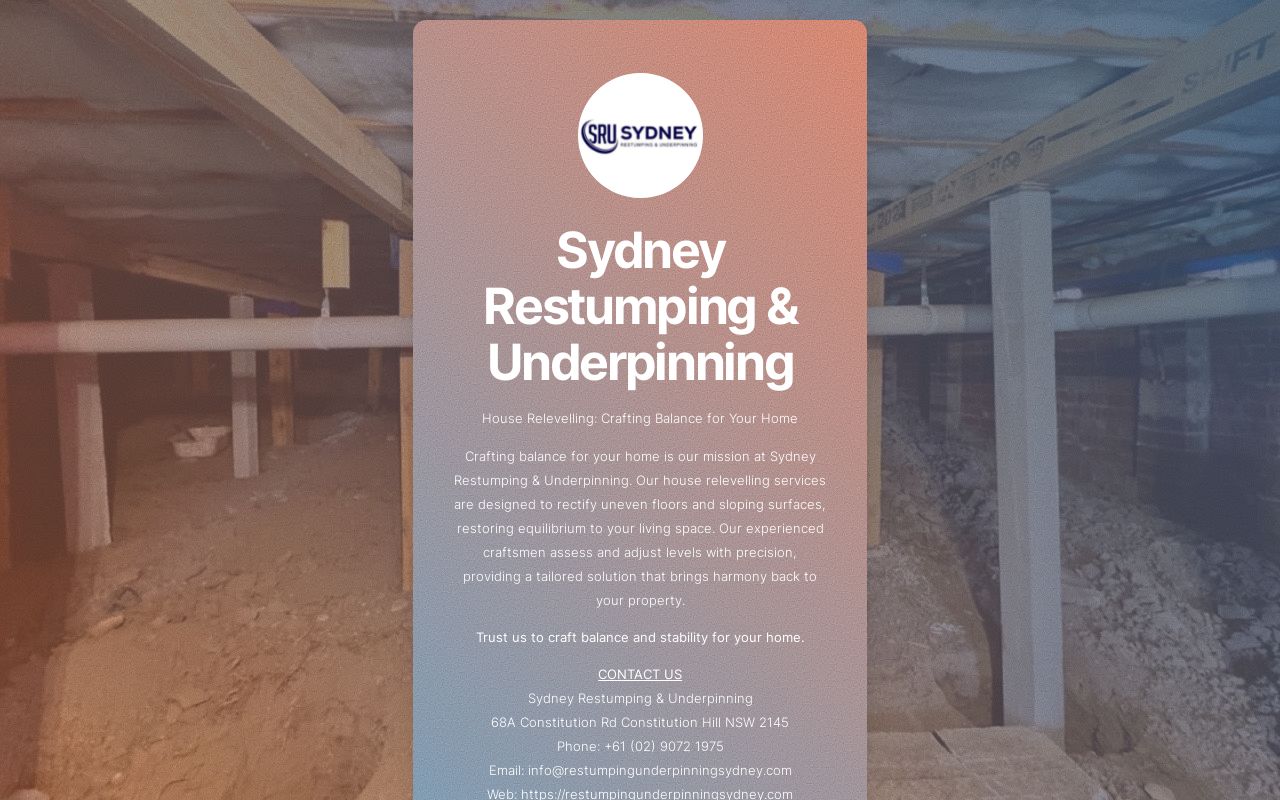 Sydney Restumping & Underpinning